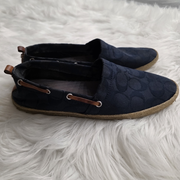 Coach | Shoes | Coach Navy Loafers With Tan Accents | Poshmark